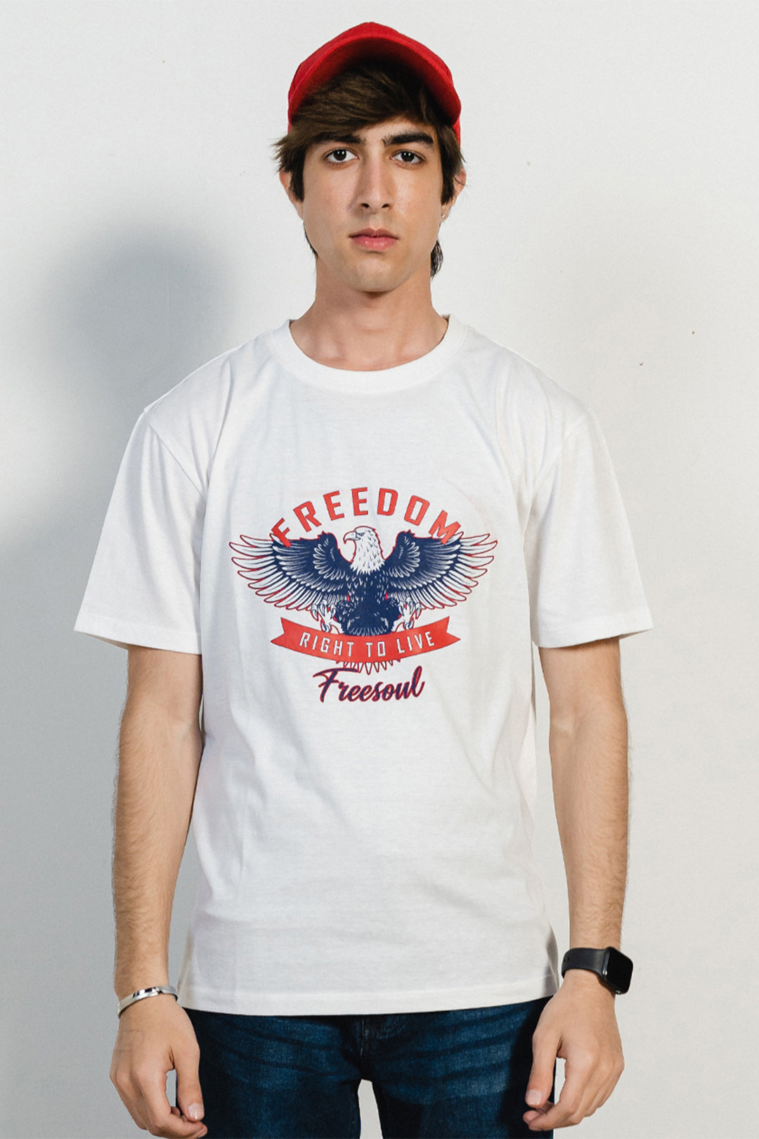 White Graphic T-shirt on Sale price at Zellbury 3052