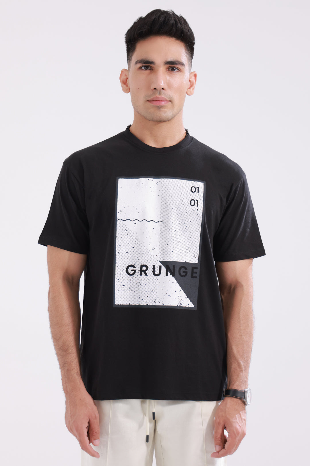 Black Graphic Tees Men Ready To Wear - Zellbury