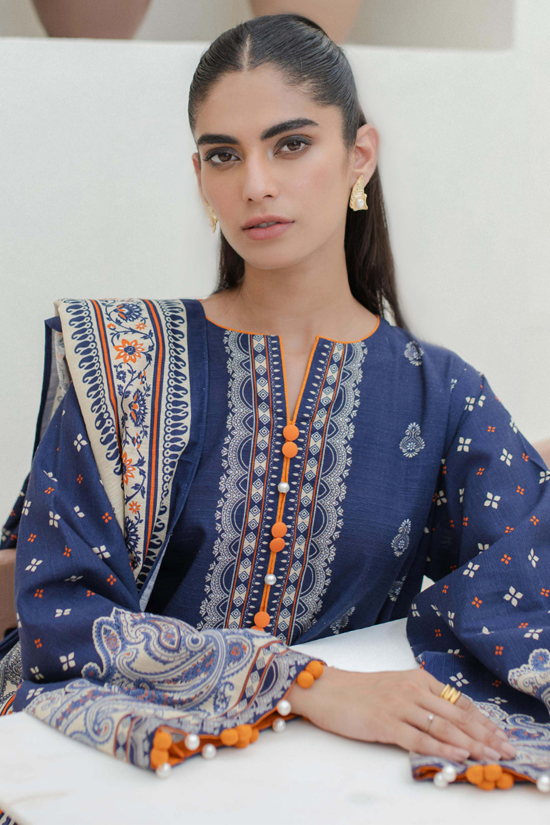 Blue Shirt Shalwar Dupatta Khaddar WUW23X30726 suit - Winter Collection ...