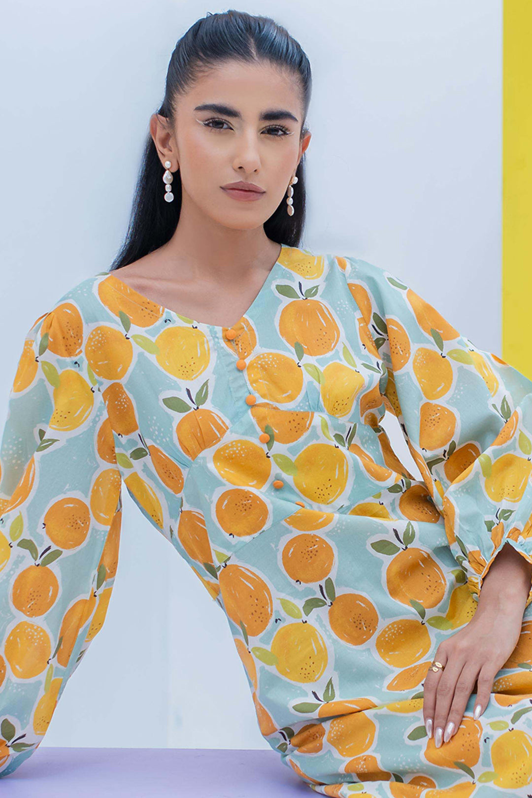 1 Piece Yellow Lawn Tunic - Ready to Wear - Zellbury