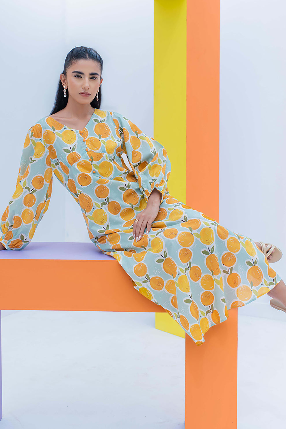 1 Piece Yellow Lawn Tunic - Ready to Wear - Zellbury
