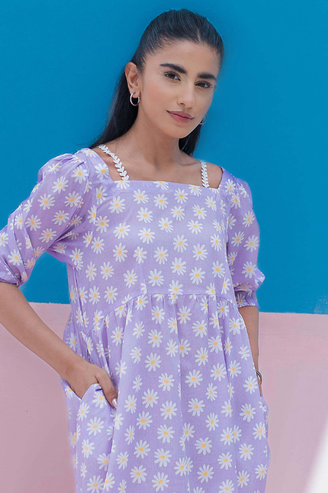 1 Piece Purple Lawn Tunic - Ready to Wear - Zellbury