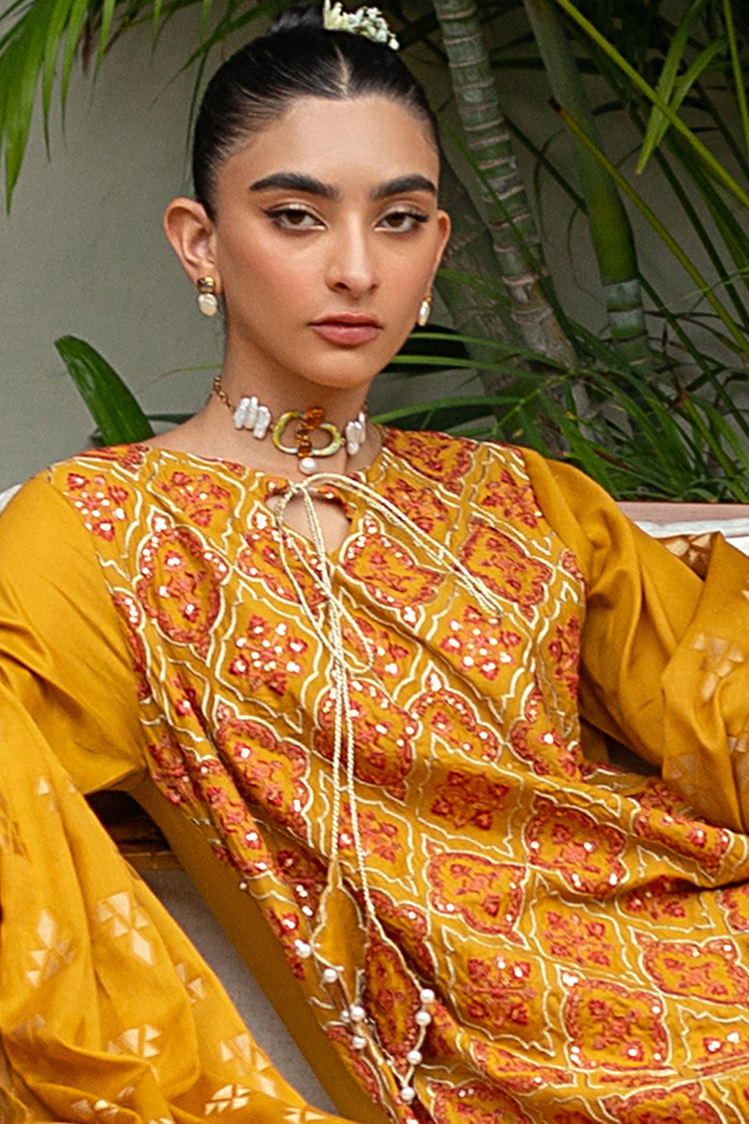 Embroidered Kurta Dupatta Trouser - 3253